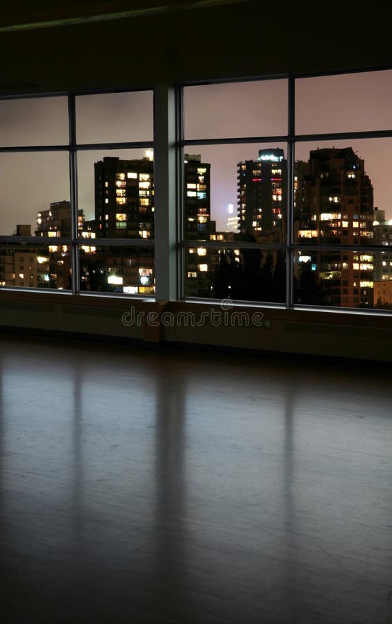Night View of Buildings from High Rise Window Stock Image - Image of ...