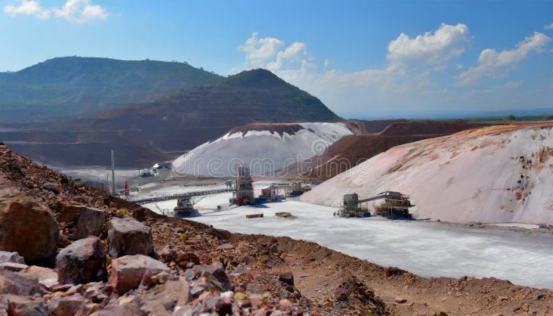 Large Lithium Mine. Generated with AI Stock Illustration - Illustration ...