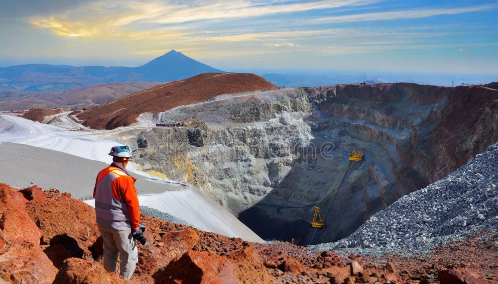 Large Lithium Mine. Generated with AI Stock Illustration - Illustration ...