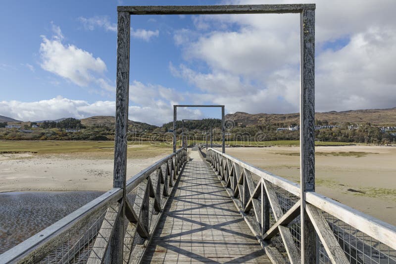 Looking Across a Bridge Long a Beach Causeway Stock Image - Image of ...
