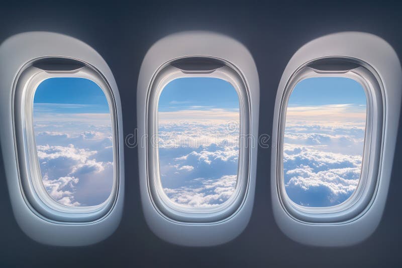 Airplane Windows Inside stock image. Image of bright - 71016633