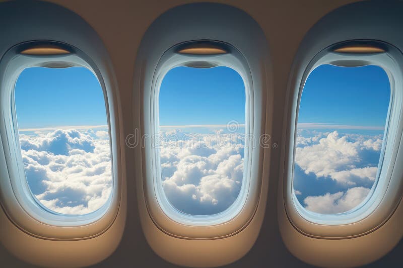 Airplane Windows Inside stock image. Image of bright - 71016633