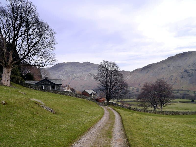 Looking Along Path Down Deepdale, Lake District Stock Photo - Image of ...