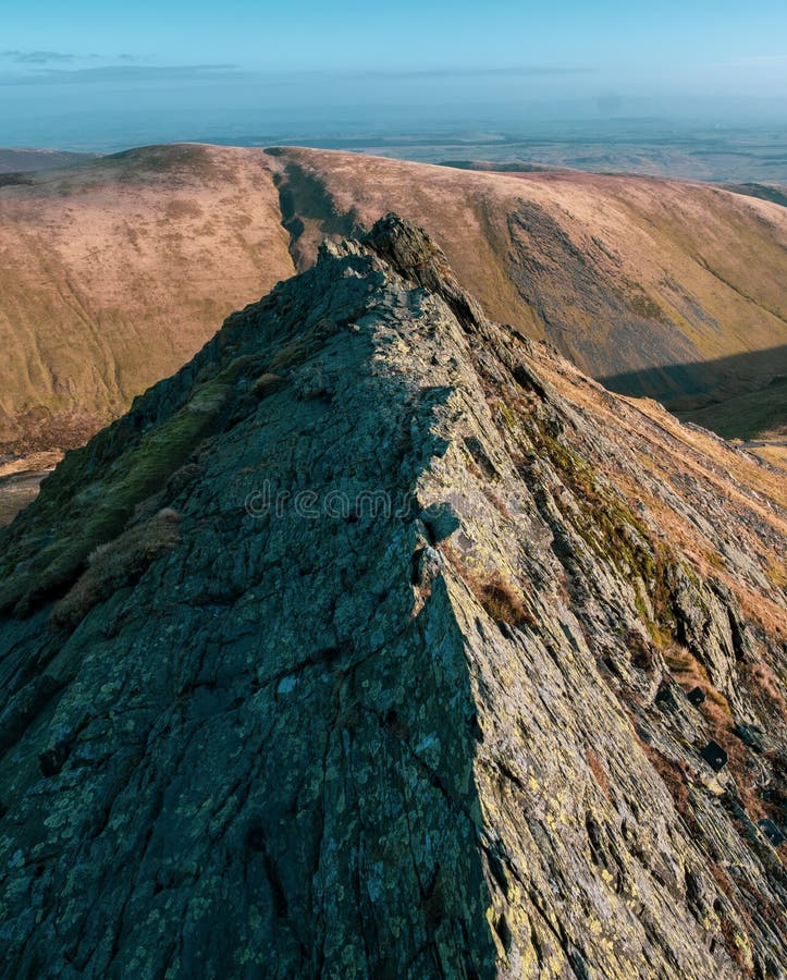 Looking Along Sharp Edge on Blencathra Stock Image - Image of lifestyle ...