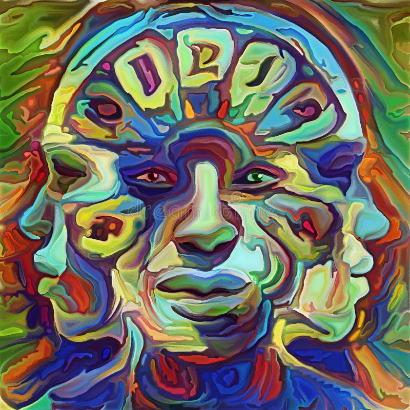 Two-faced Head Statue, Red and Gold Stock Image - Image of ...