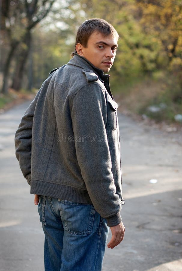 Looking back stock image. Image of expression, model - 19913099