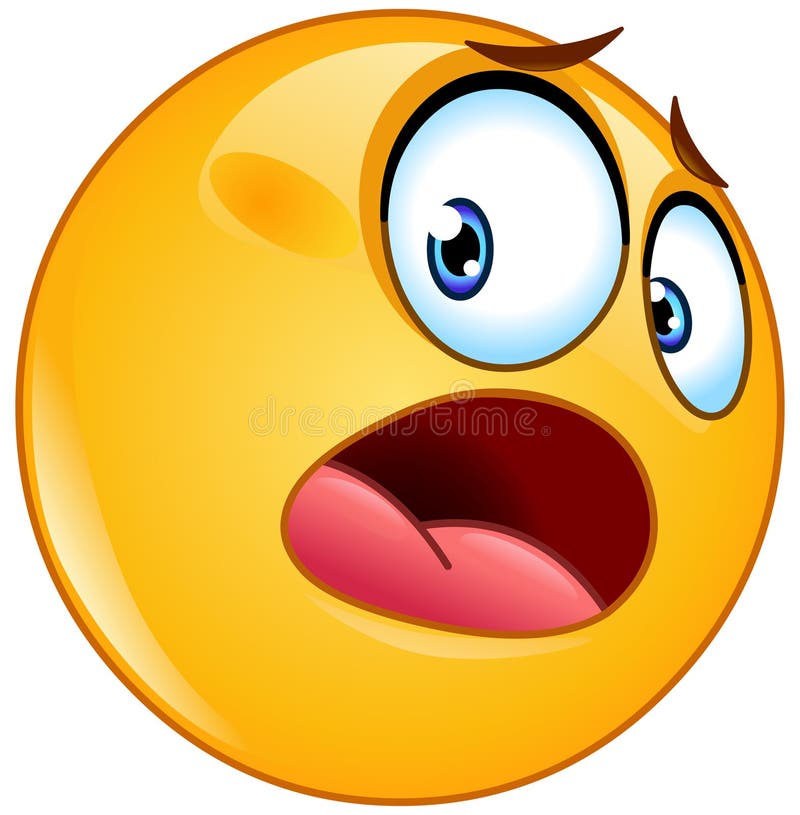 Looking Back in Horror Emoticon Stock Vector - Illustration of horror ...