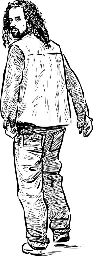 Looking back man stock vector. Illustration of hand, vector - 50641369