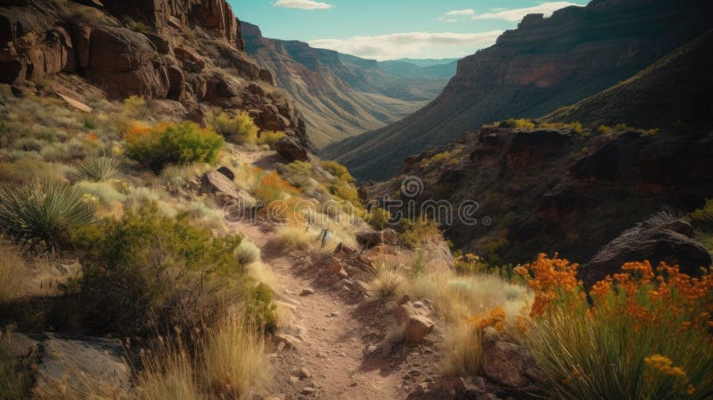 Looking Back Over Trail Bending Around Cliff Toward Paintbrush Canyon ...