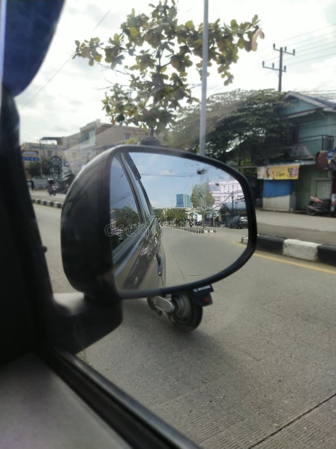 Looking Back at the Road in the Mirror Stock Image - Image of back, looking: 391679081