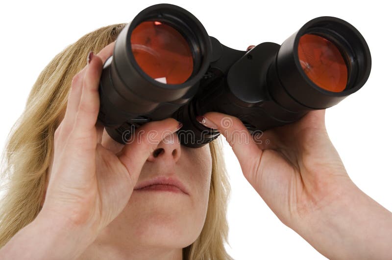 Looking through the Binoculars Stock Image - Image of gripping ...
