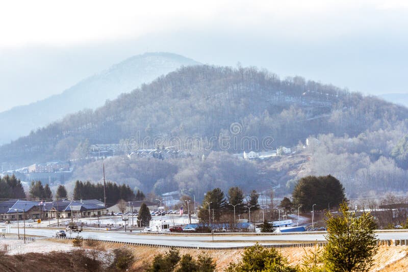 Looking at the Blue Ridge Mountains from Banner Elk, NC Stock Image ...