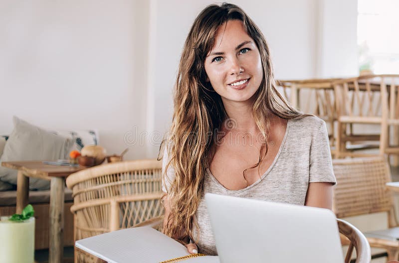 Looking at Camera during Time for Brainstorming on Project, Concept of ...