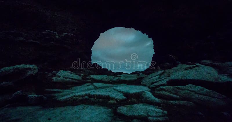 Looking through a Cave Entrance Stock Video - Video of moon, horror ...