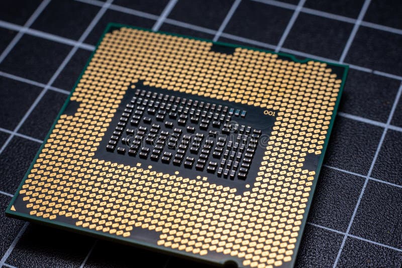 Looking Close Up at the Cpu Socket Pins on the Motherboard Stock Image ...