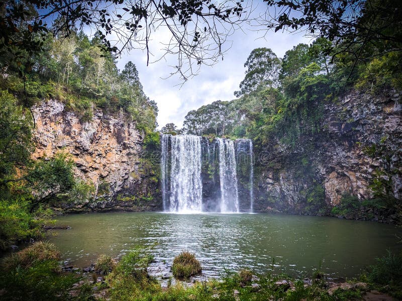 Looking Closer at a Waterfall in Waterfall Way Stock Image - Image of ...