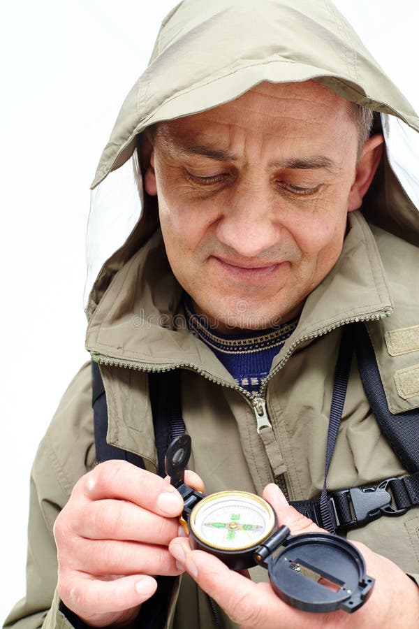 Man with compass stock photo. Image of explorer, grandfather - 21072612