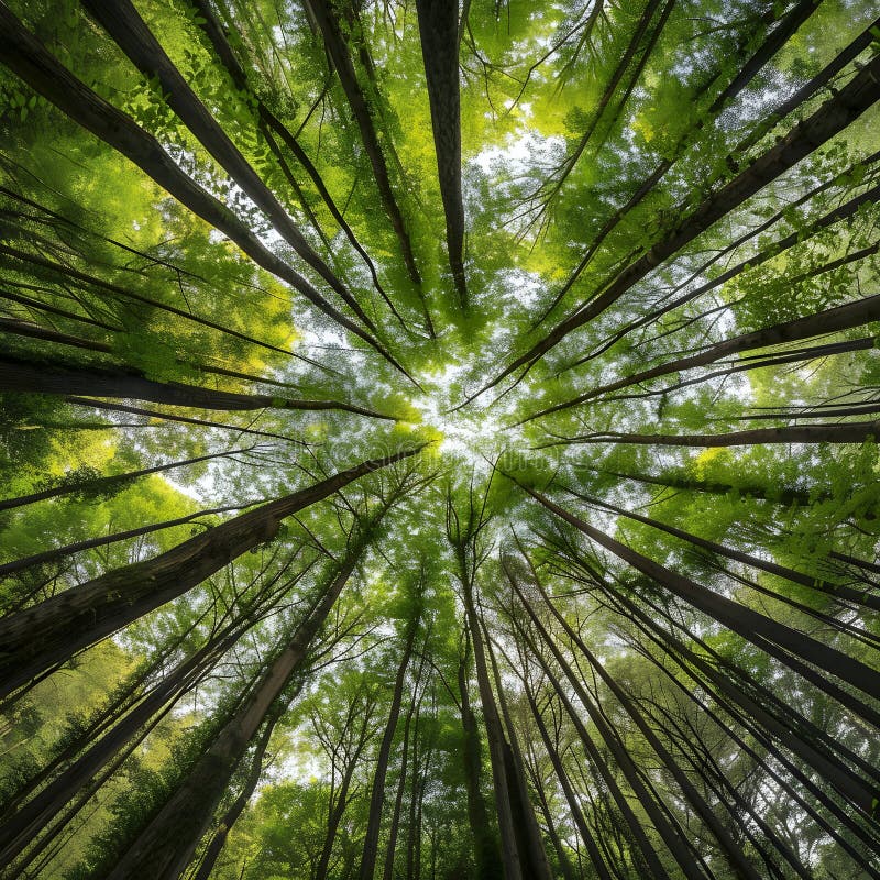 Looking Up into the Canopy of Trees in the Forest. - AI Generated Stock ...