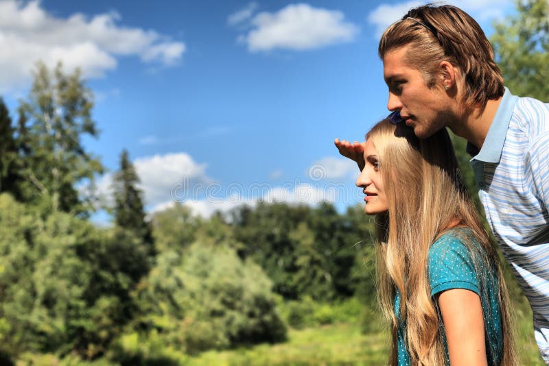 Looking into the distance stock photo. Image of couple - 11001412