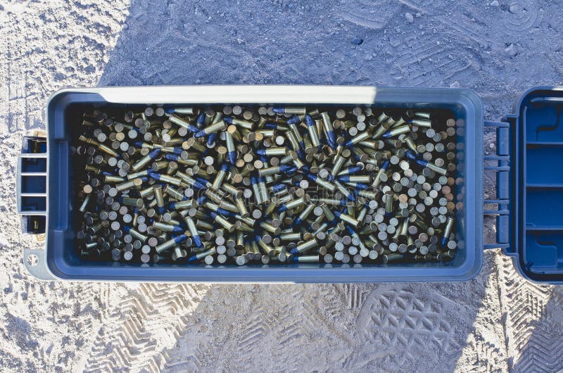 Looking Down into a Ammo Case Full of Bullets Editorial Image - Image ...