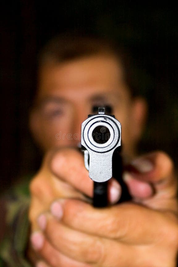 Looking Down the Barrel of a Gun Stock Photo - Image of fear, kill: 1397116