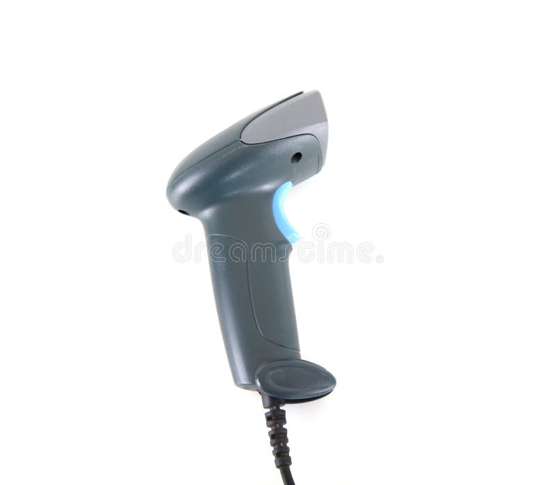 Looking Down a Blue Scanner on White Background Stock Photo - Image of ...