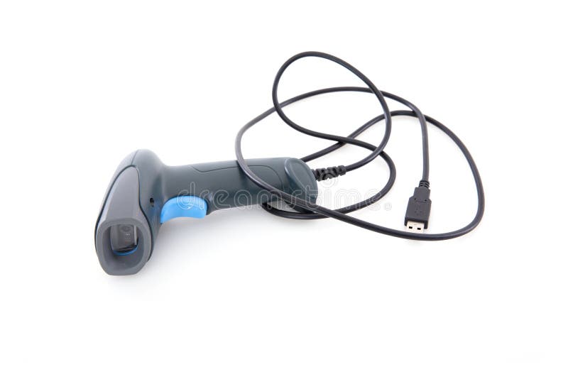 Looking Down a Blue Scanner on White Background Stock Image - Image of ...