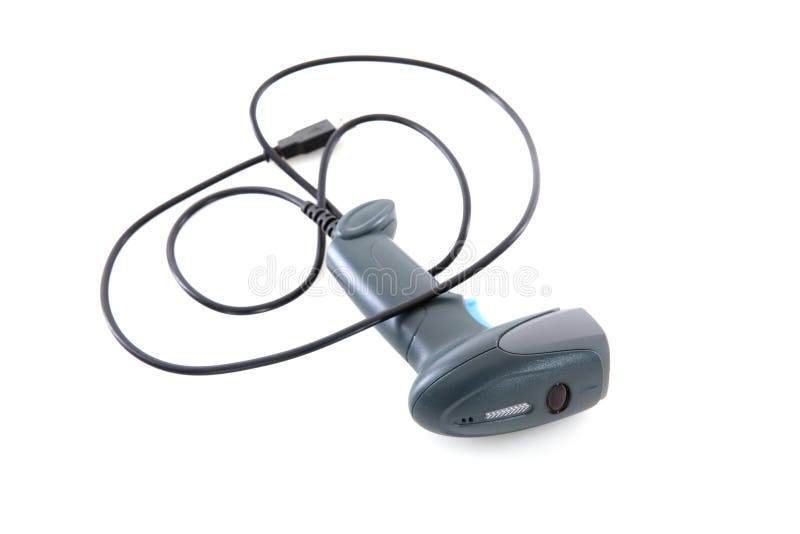 A Blue Barcode Scanner Cash Register Tool on the Table Stock Photo ...