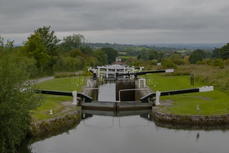 Looking Down on the Caen Hill Lock System Near Devizes Stock Photo ...