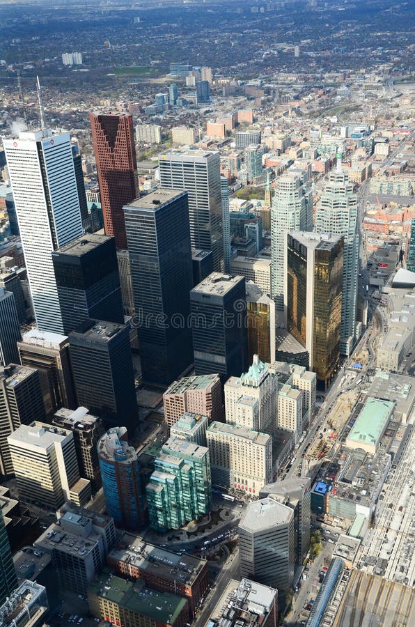 Looking down from cn tower editorial stock photo. Image of clouds ...