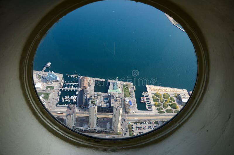 Looking Down from Cn Tower: Harbor Stock Photo - Image of highest ...
