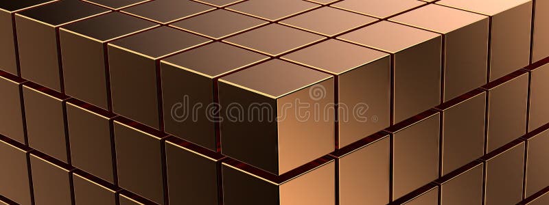 Looking Down on a Cubic Geometric Box Bronze Metallic Elegant and ...