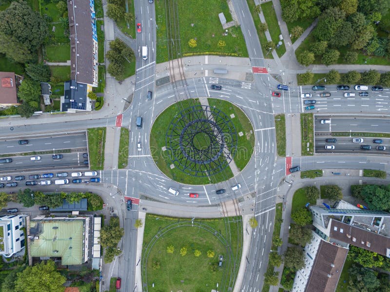 Looking Down on Effnerplatz in Munich, Germany Stock Photo - Image of ...
