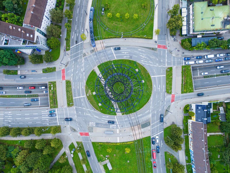 Looking Down on Effnerplatz in Munich, Germany Stock Photo - Image of ...