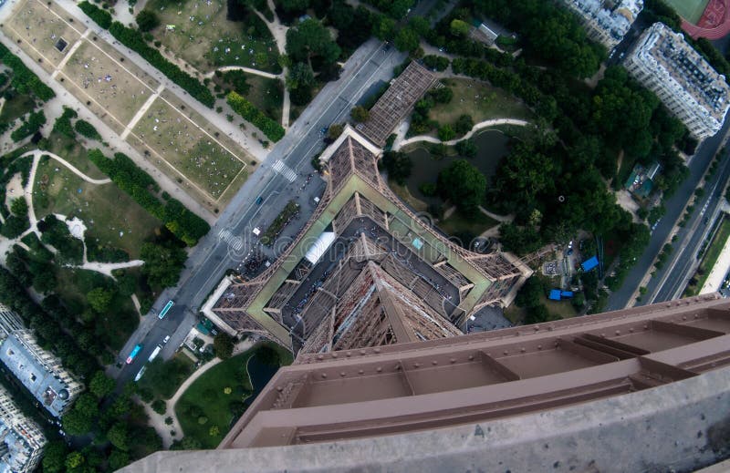 Looking Down the Eiffel Tower 2 Stock Photo - Image of horizontal ...