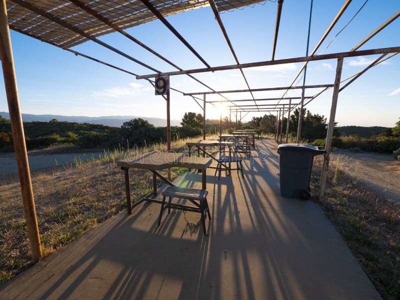 Empty Deserted Outdoor Shooting Range Bays Stock Image - Image of ...