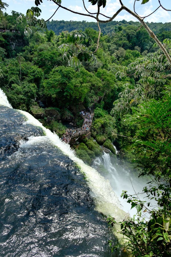 Looking Down The Fast Flowing Water Of A Waterfall Stock Image - Image ...