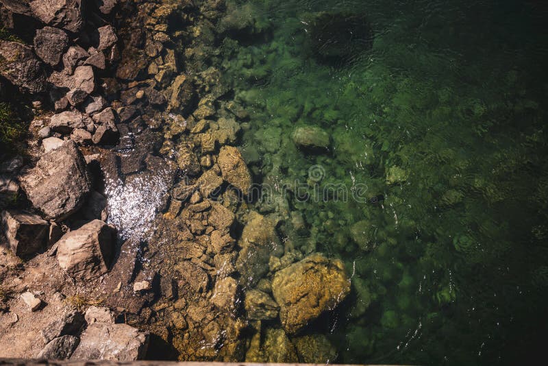 Looking Down on Glacial Water in Creek Stock Image - Image of creek ...