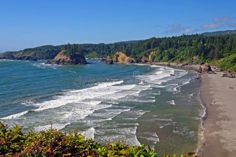 Looking Down on a Northern California Beach Stock Image - Image of ...