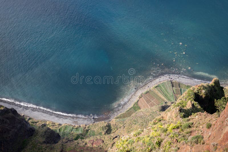 Looking Down on Ocean from Very High Cliff, Madeira, Portugal Stock ...