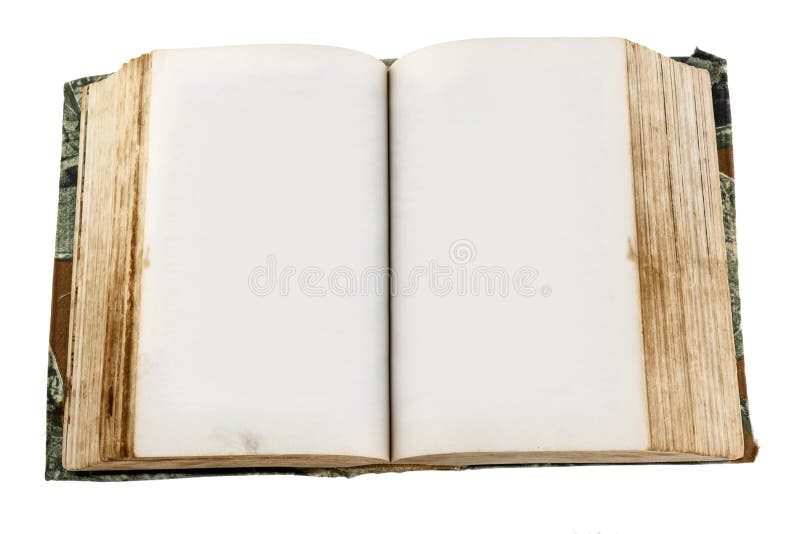 Looking Down at an Old Open Book with Empty Pages Stock Image - Image ...