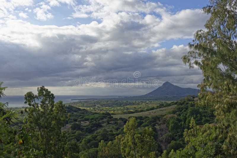 Looking Down Over the Coastal Plain on the East Side of Mauritius with ...