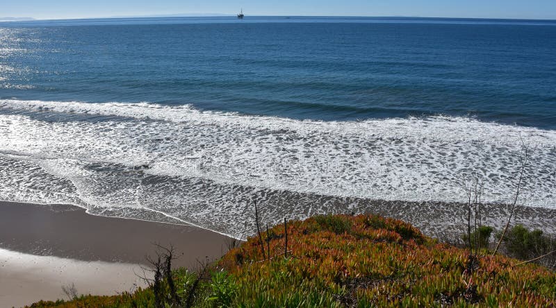 Looking Down at the Pacific Ocean in California Stock Image - Image of ...