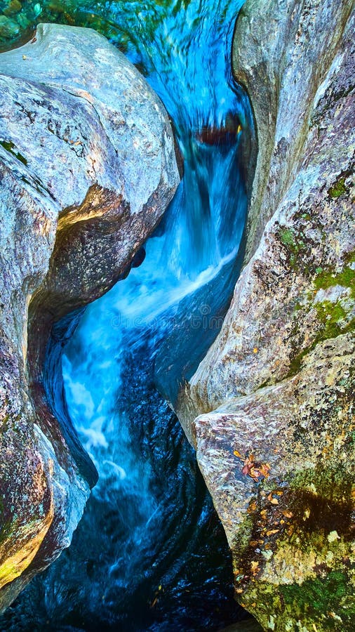 Looking Down Raging Rapids River Funneling between Two Walls of Rock in ...