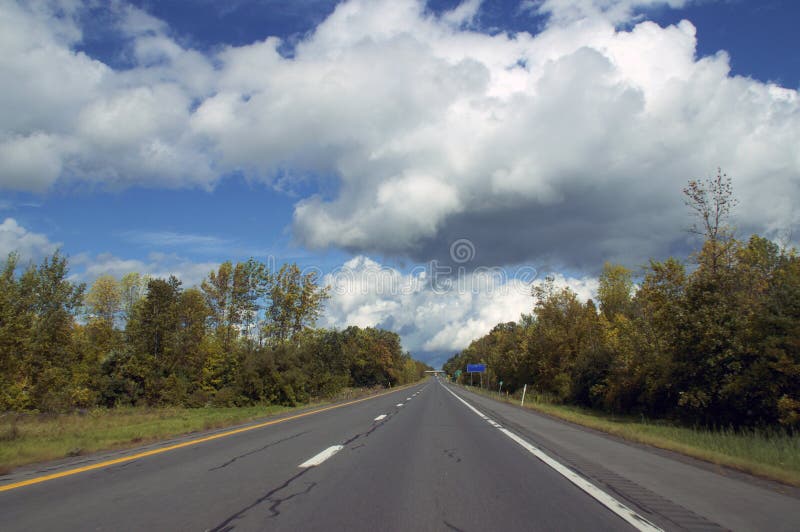 Long Empty Stretch of Highway on Route 87 New York Stock Photo - Image ...