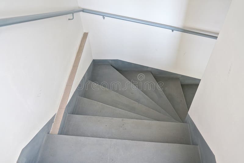 Looking Down Stairs Inside Building, L Turn Few Steps Down Stock Image ...