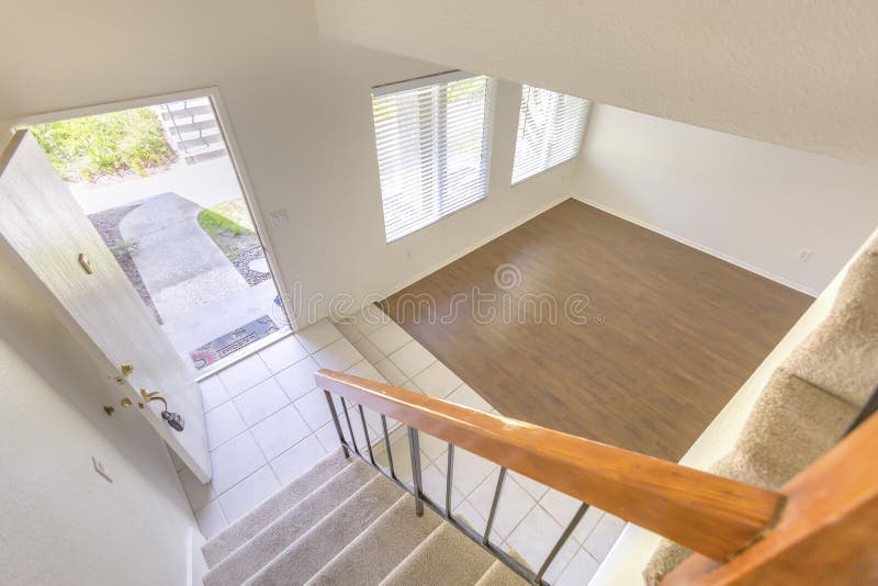 Looking Down the Stairs in San Diego Condo Stock Image - Image of condo ...