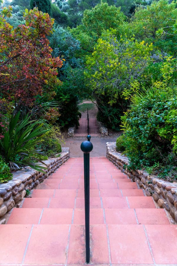 Looking down the stairs stock image. Image of hues, staircase - 299340171
