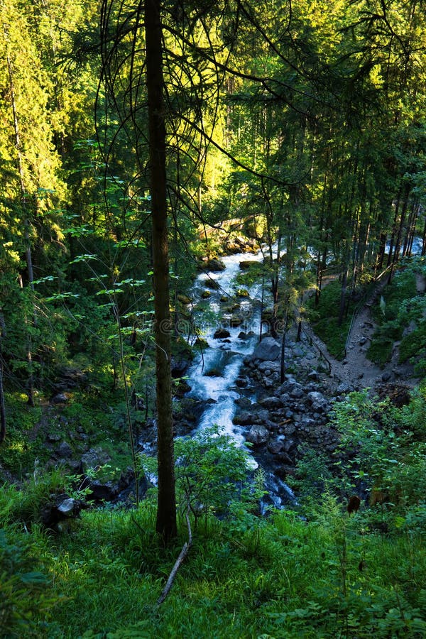 Looking Down on Stream Near Golling Waterfall Stock Image - Image of ...