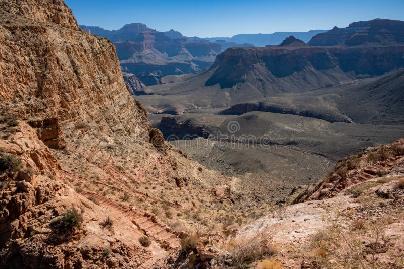 Looking Down the Switchbacks of South Kaibab Trail Stock Image - Image ...